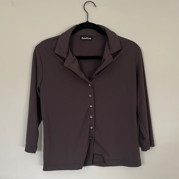 Tops | Dark Brown Clothes Circuit Button Up | Poshmark